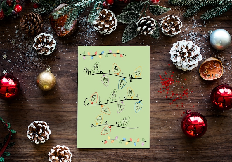 Asl Christmas Cards • Deaf Asl Merry Christmas Greeting Cards • Asl ...