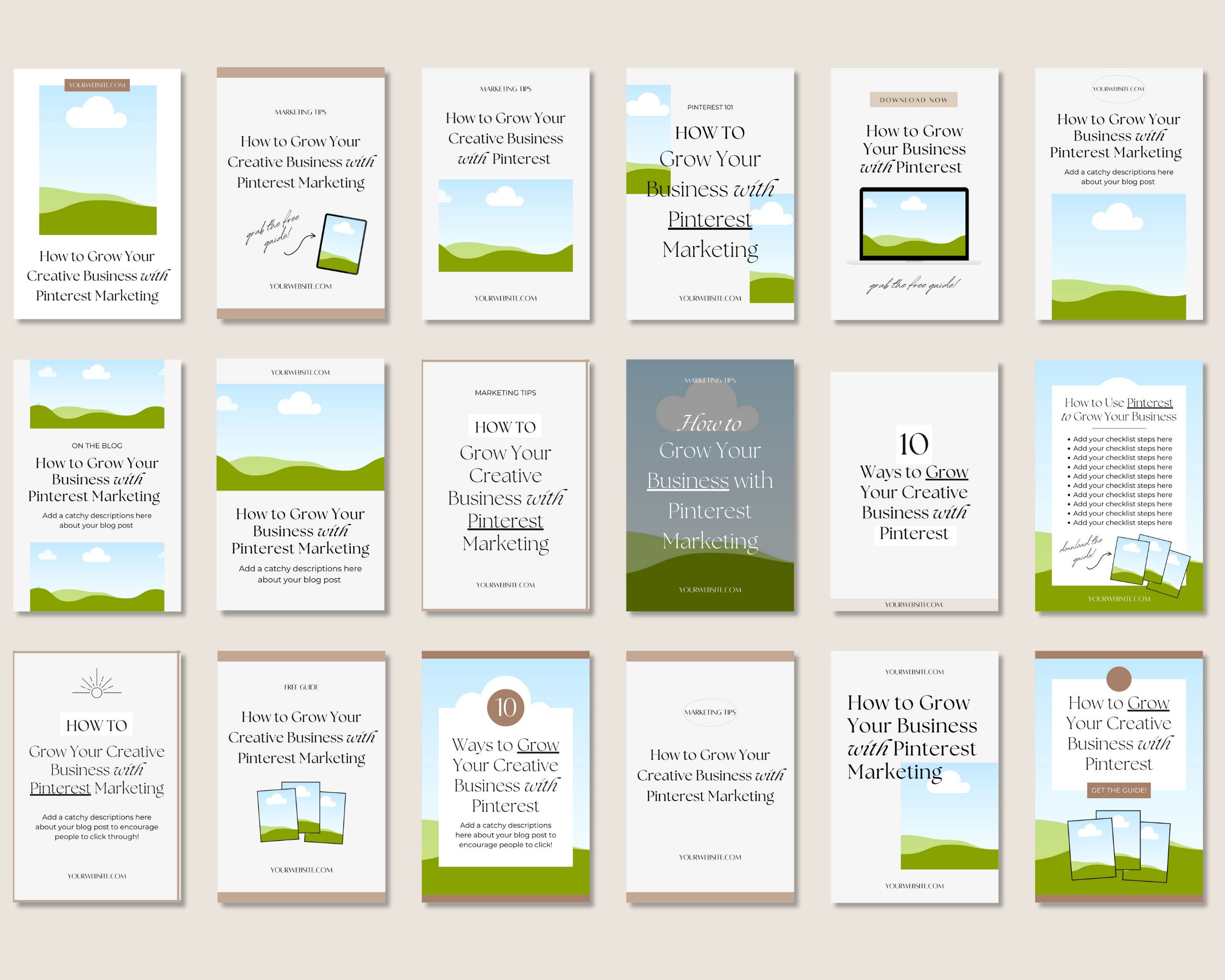 Modern Pinterest Templates for Canva | Pinterest Pin Templates | Canva ...