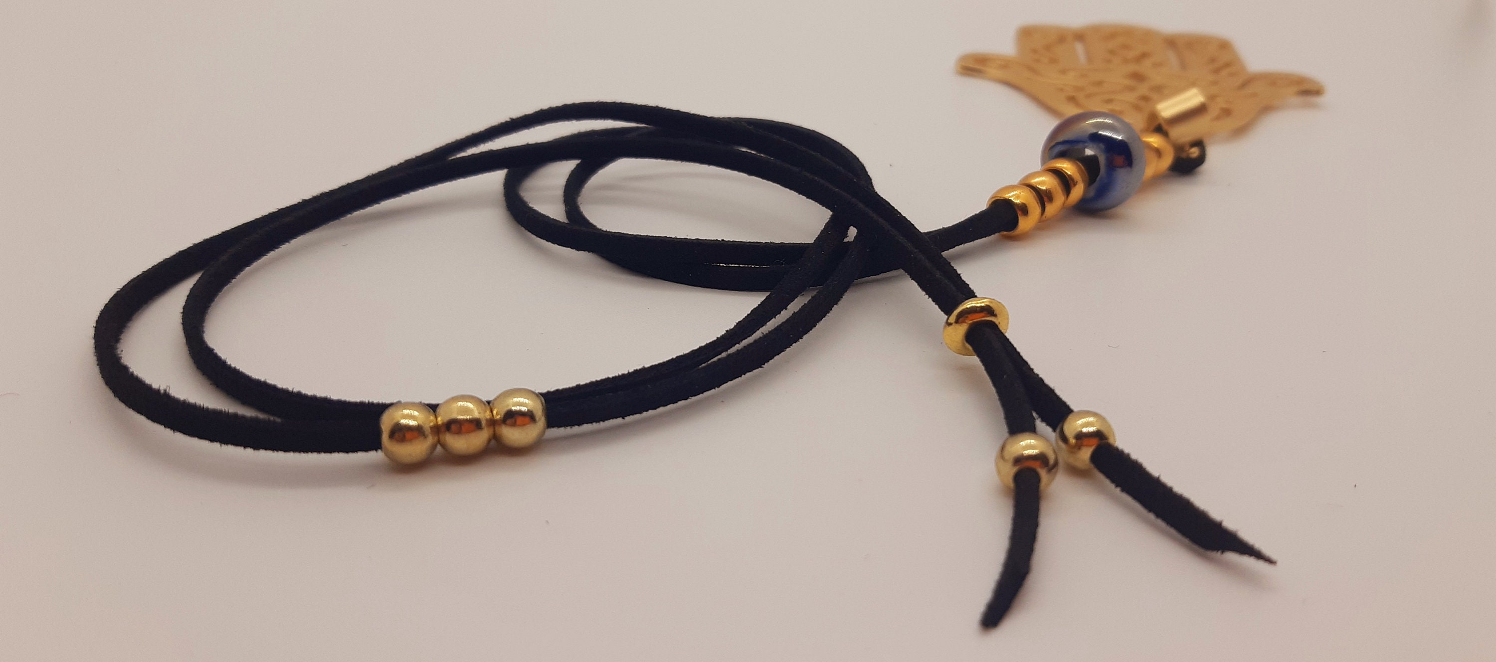 Large Fatima Hand Pendant Necklace, Spiritual Handmade Jewelry, Long ...