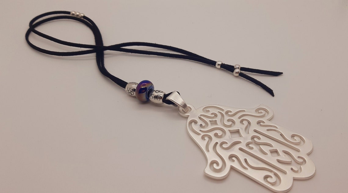 Large Fatima Hand Pendant Necklace, Spiritual Handmade Jewelry, Long ...