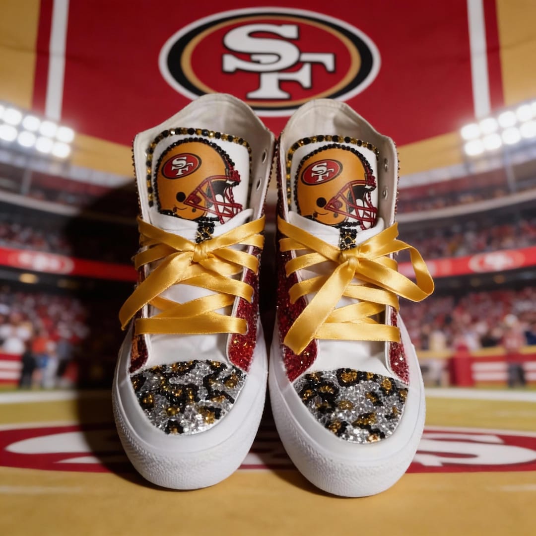 Custom San Francisco 49ers Bling High Top Canvas Sneakers - Etsy