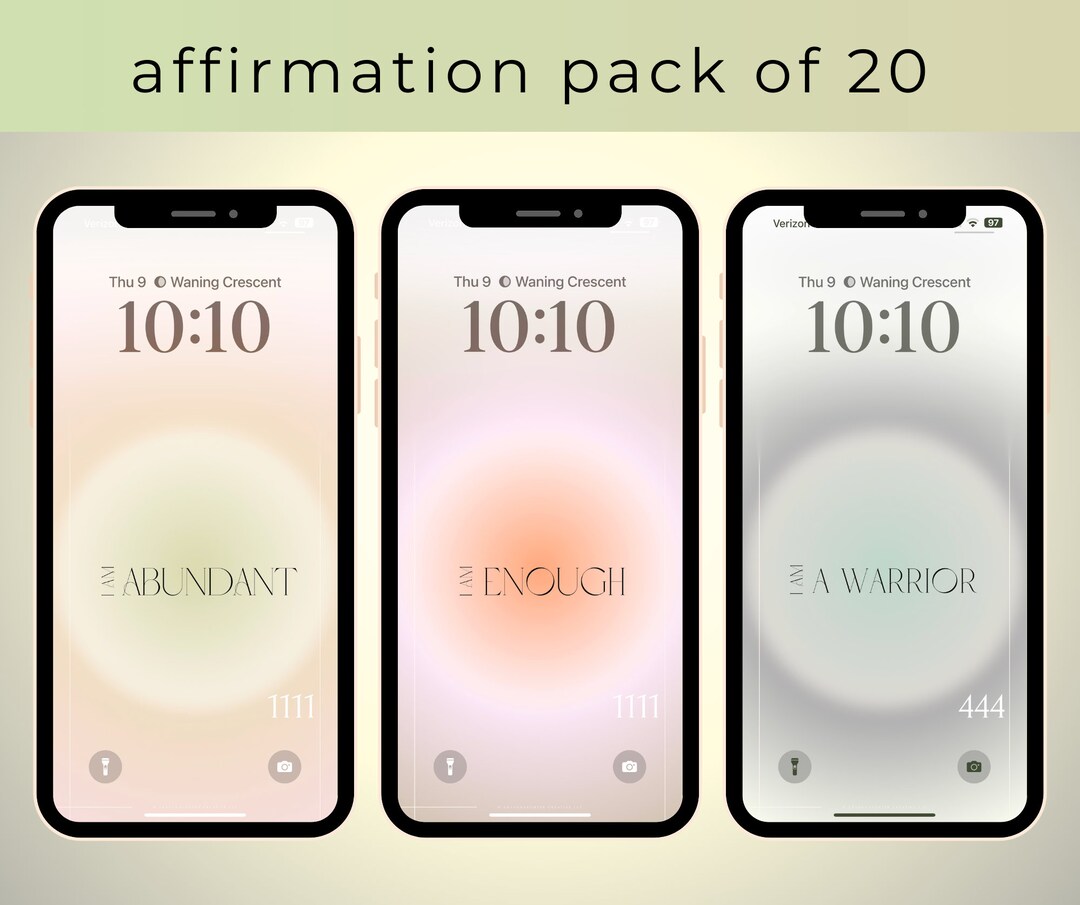 Affirmation Phone Wallpaper Pack, Affirmation Lock Screen, Motivational ...