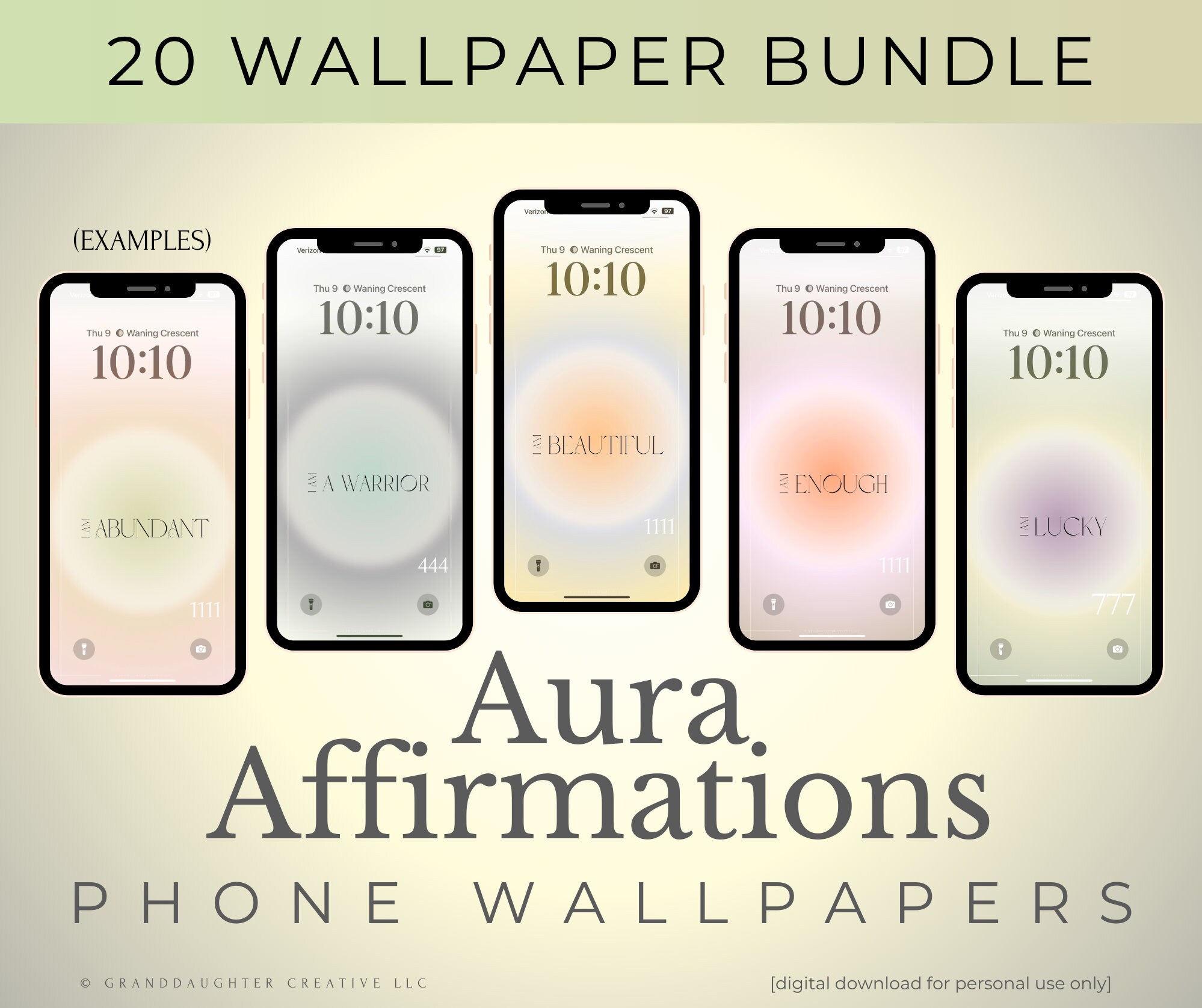 Affirmation Phone Wallpaper Pack, Affirmation Lock Screen, Motivational ...