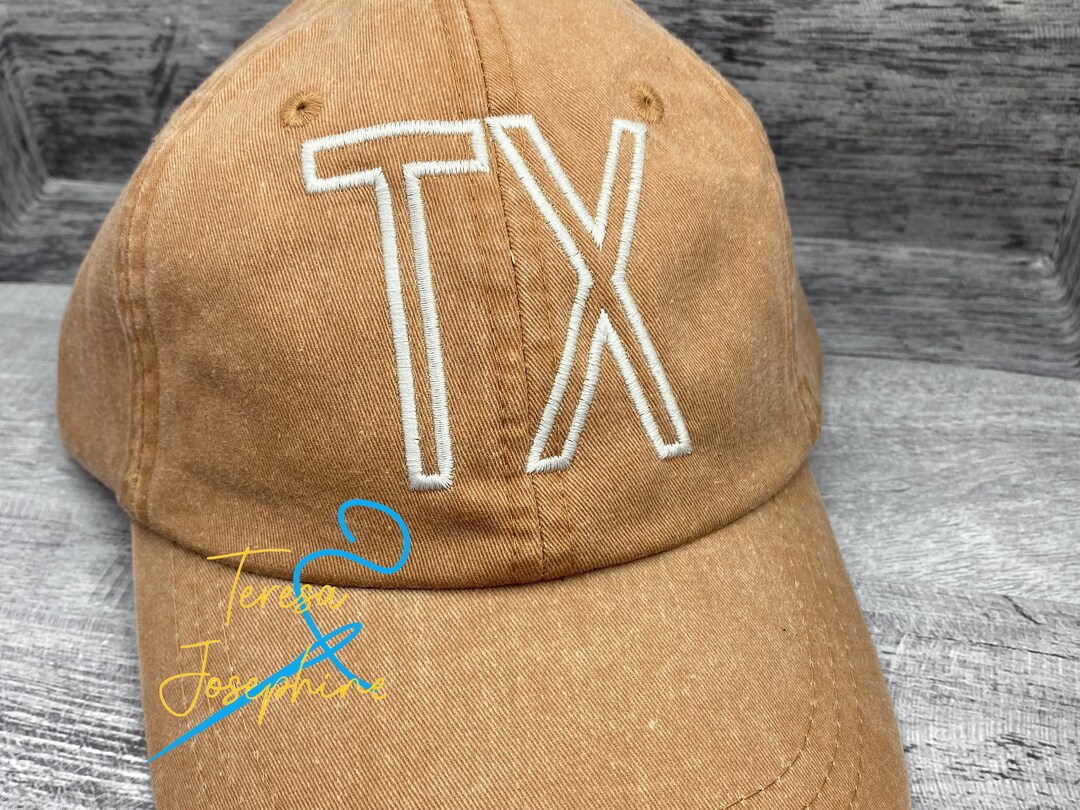 TX Embroidered Baseball Hat, Twill Baseball Cap, Texas Hat - Etsy