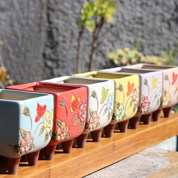 Colorful Flower Pots - Etsy
