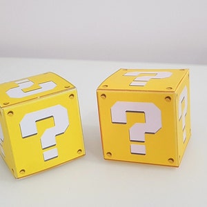 Super Mario Question Mark Boxes Bundle Printable A4 Favor Box Gift Box ...