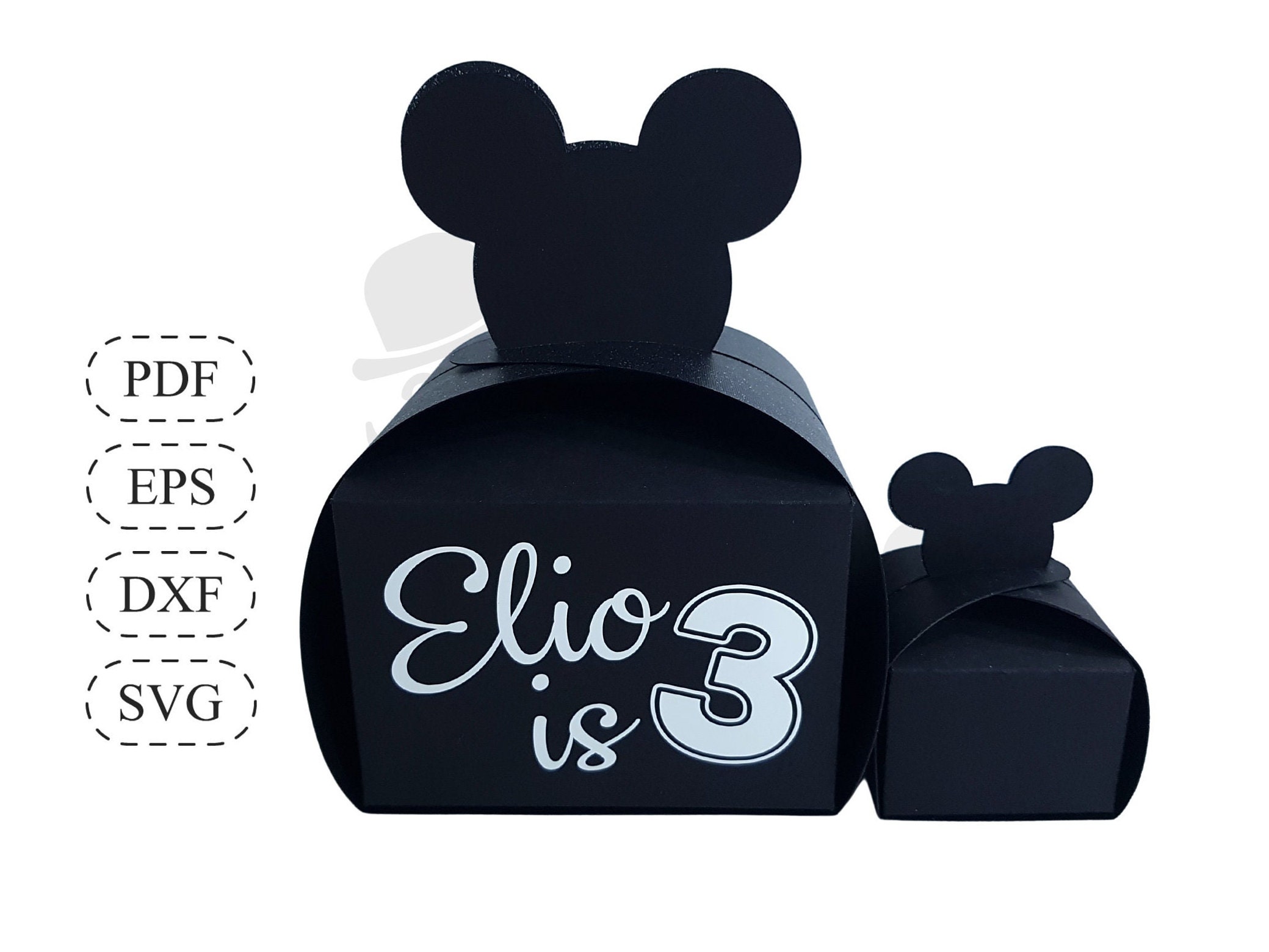 Mickey Mouse Favor Box Template SVG DXF PDF Party Favors - Etsy Australia