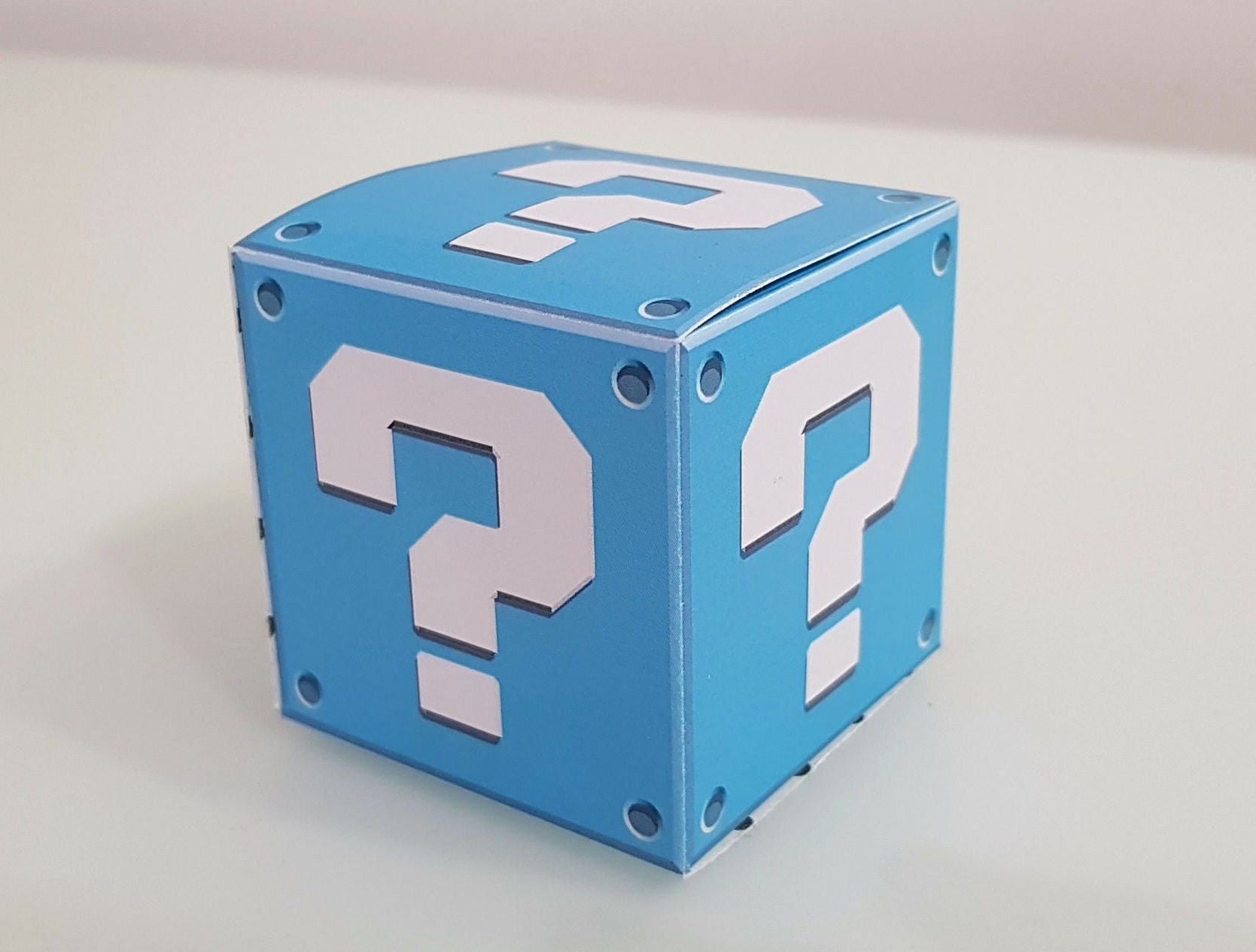 Super Mario Question Box Printable A4 Blue Favor Box Gift Box - Etsy