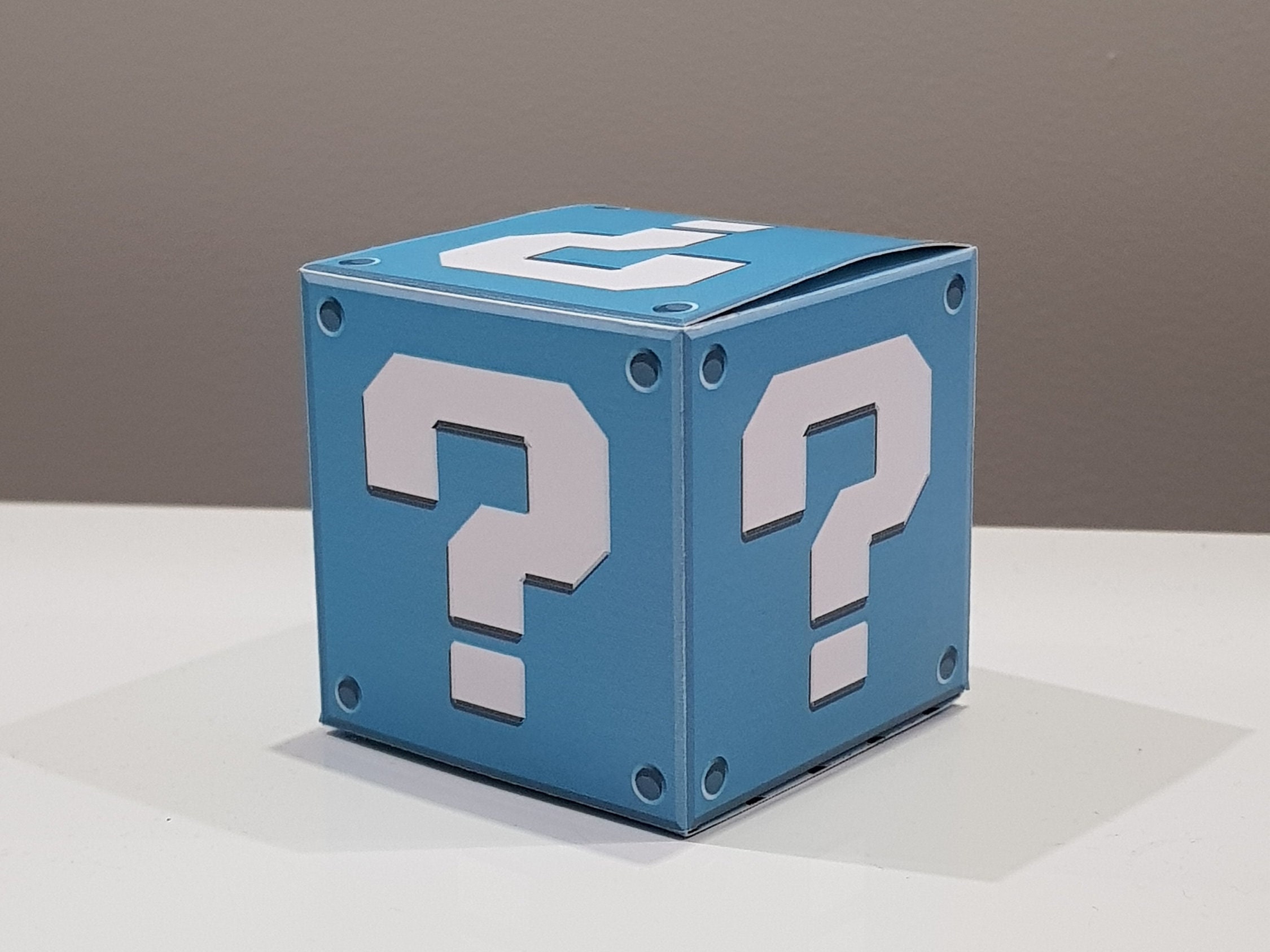 Super Mario Question Box Printable A4 Blue Favor Box Gift Box - Etsy