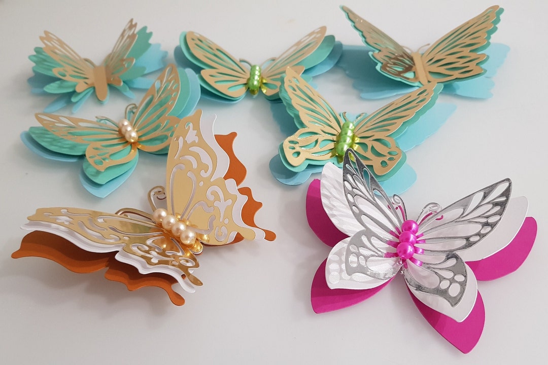 Butterfly SVG, 6 Butterflies Designs, Butterfly Template, Butterfly ...