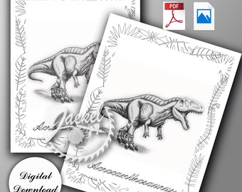 Printable Dinosaur Adult Coloring Page archaeoptrix Hand Drawn ...