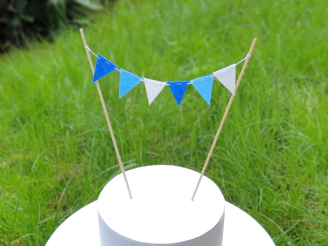 Blue Cake Topper Banner, Baby Shower Garland Decor, Baby Shark Birthday ...