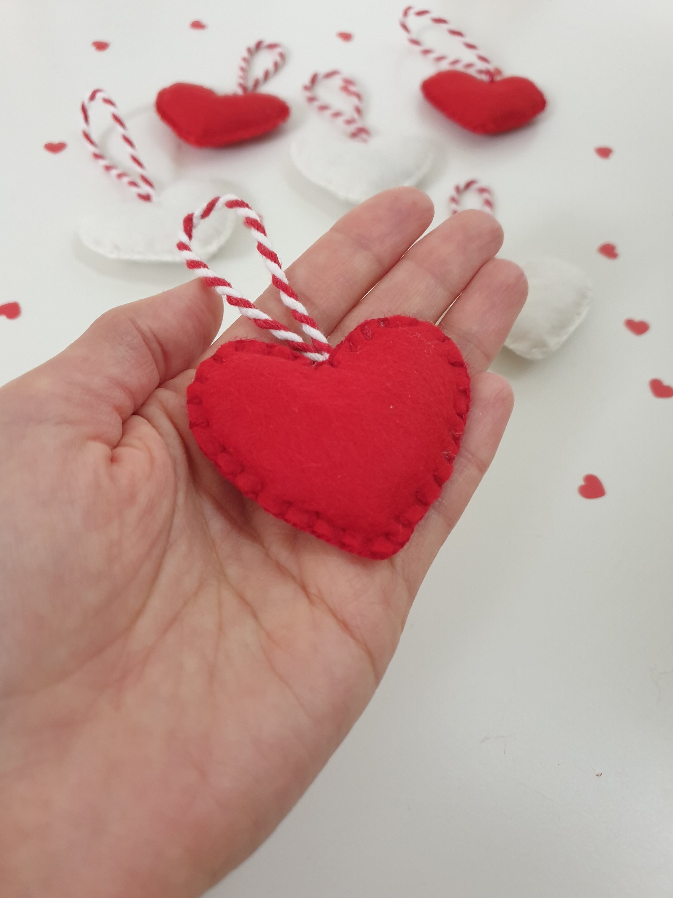 Hanging Heart Tree Decor Felt Stuffed Ornament, Mother & Valentine Gift ...