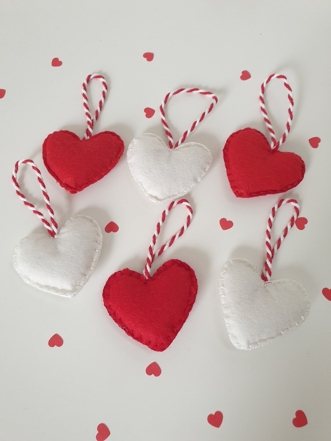 Hanging Heart Tree Decor Felt Stuffed Ornament, Mother & Valentine Gift ...