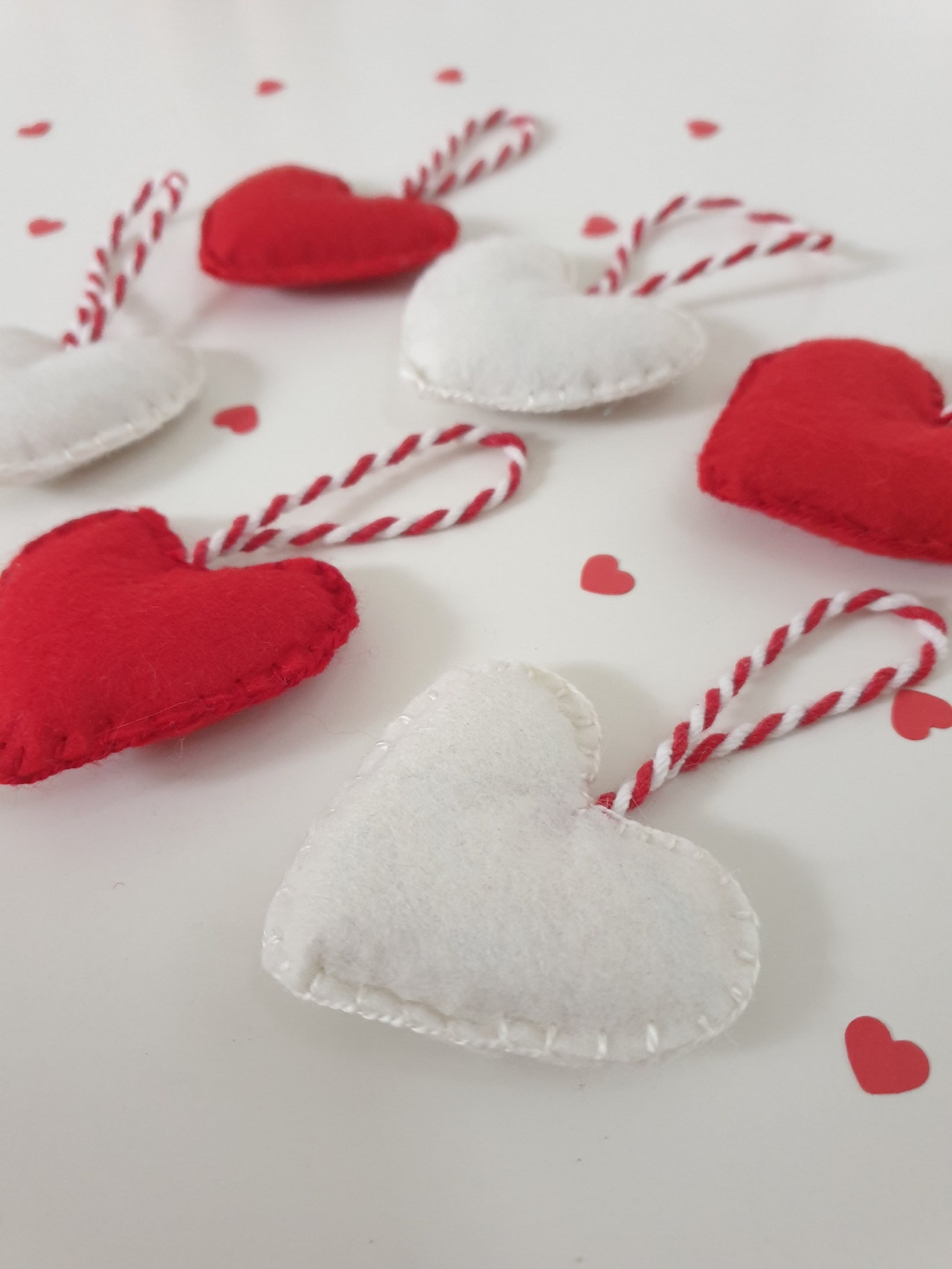 Hanging Heart Tree Decor Felt Stuffed Ornament, Mother & Valentine Gift ...