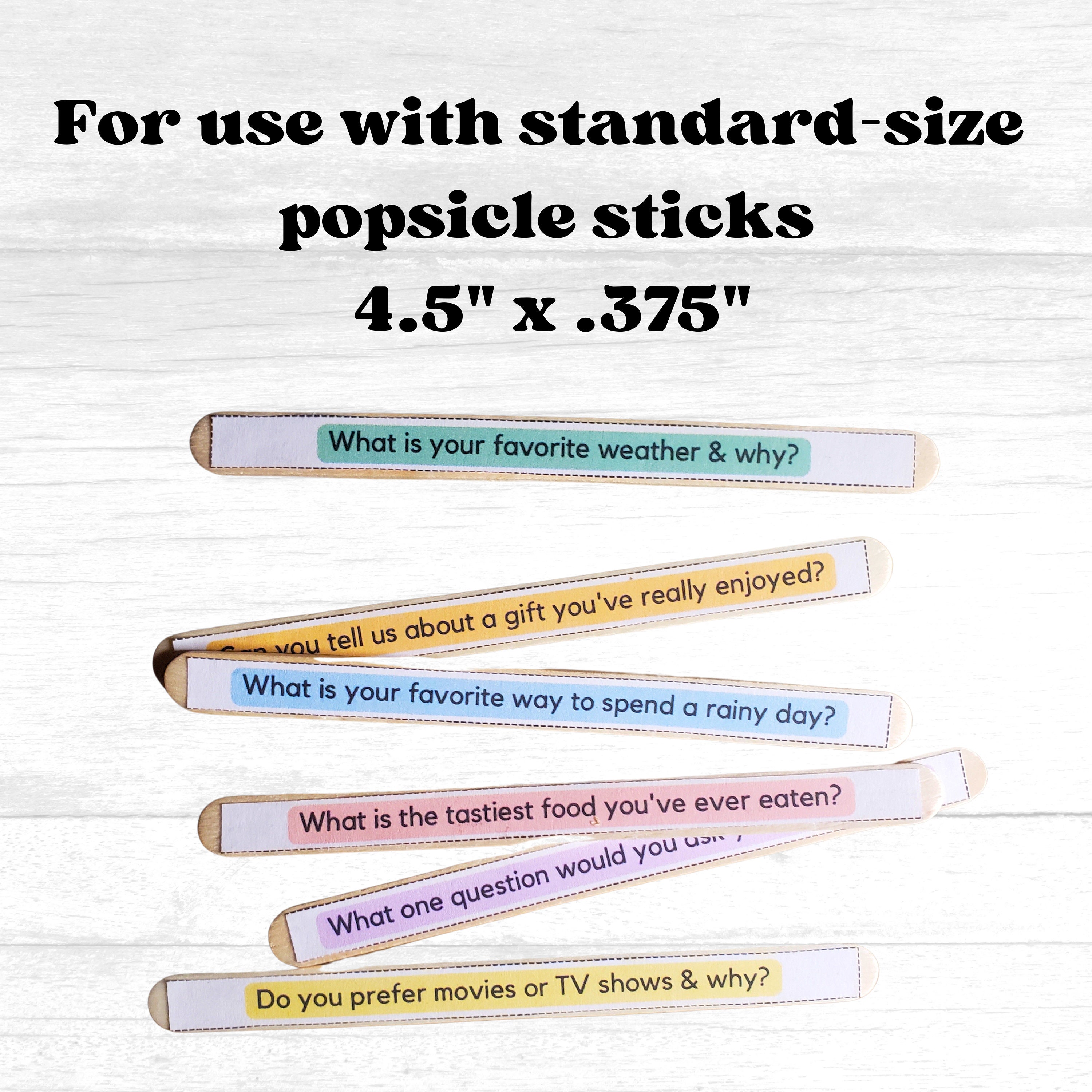 Popsicle Stick Conversation Game: Icebreaker Questions (digital ...