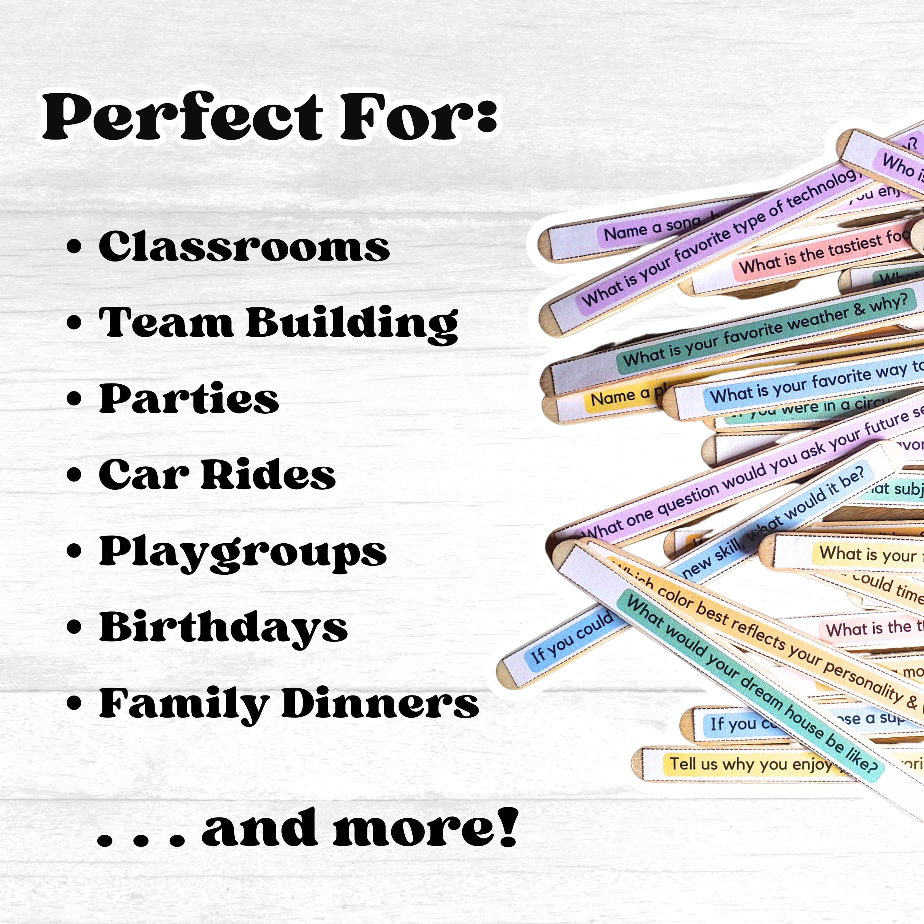 Conversation Game, Icebreaker Game With Popsicle Sticks, First Day of ...