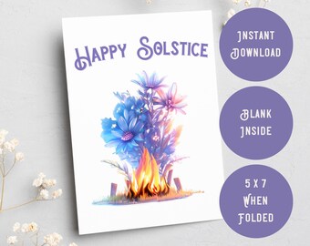 Printable Summer Solstice Card Happy Summer Solstice Card for Friend ...