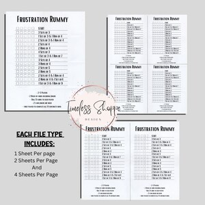 Frustration Rummy Score Sheet (printable PDF) - Etsy