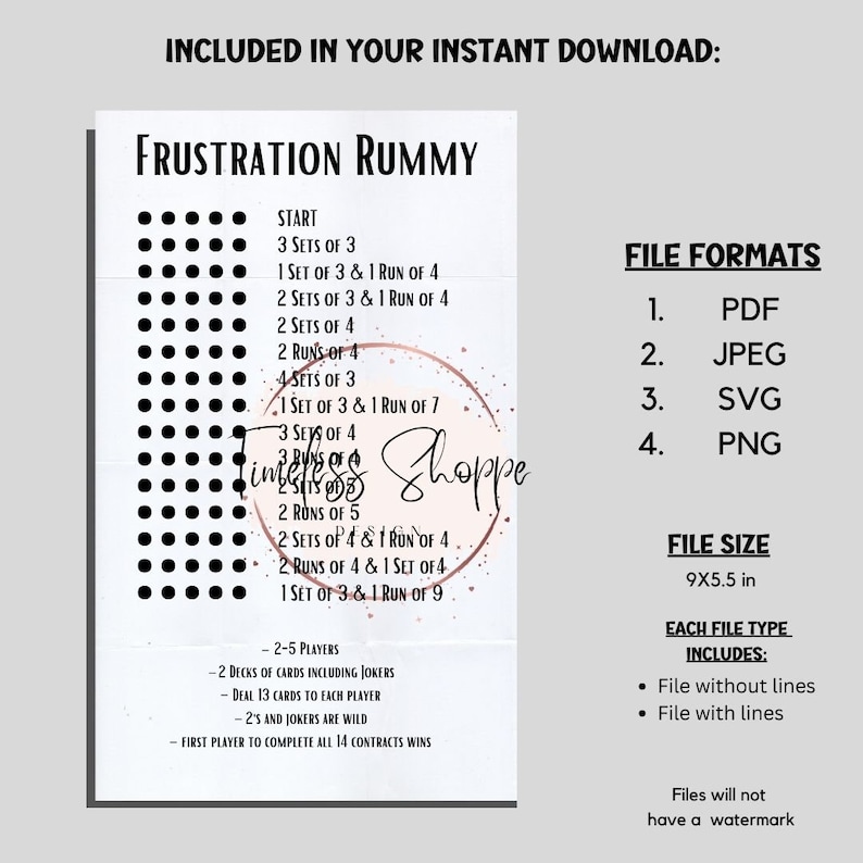 Frustration Rummy Template, Card Game, Template, Frustration Rummy ...