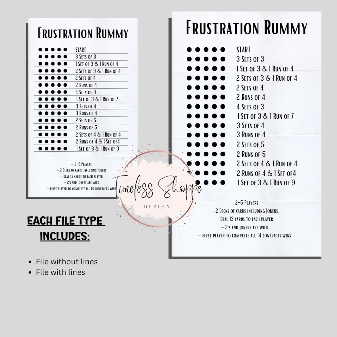 Frustration Rummy Template, Card Game, Template, Frustration Rummy ...
