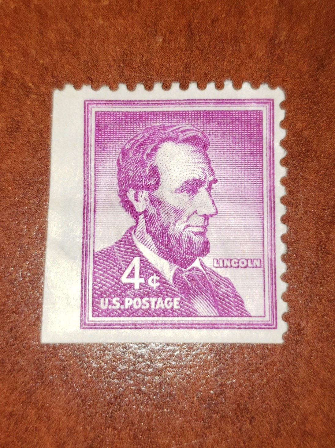 Vintage 1954 Abraham Lincoln 4 Cent Stamp - Etsy