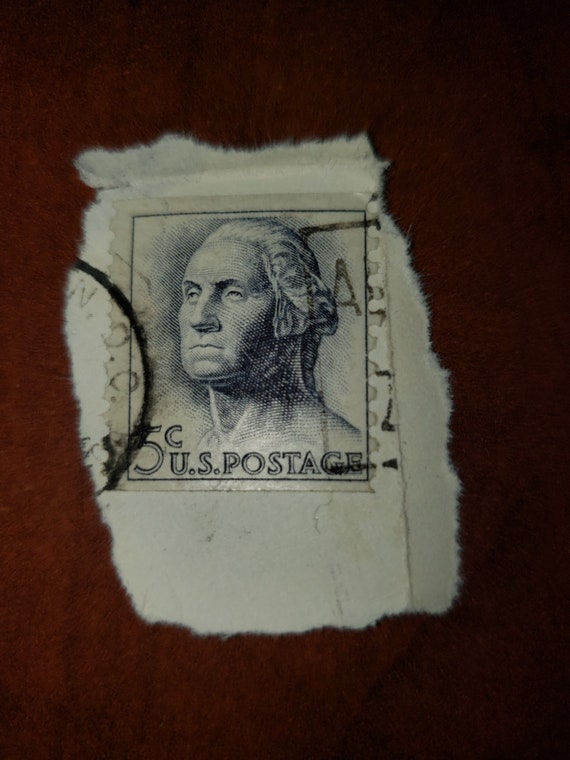 Vintage 1962 George Washington 5 Cent Stamp | Etsy