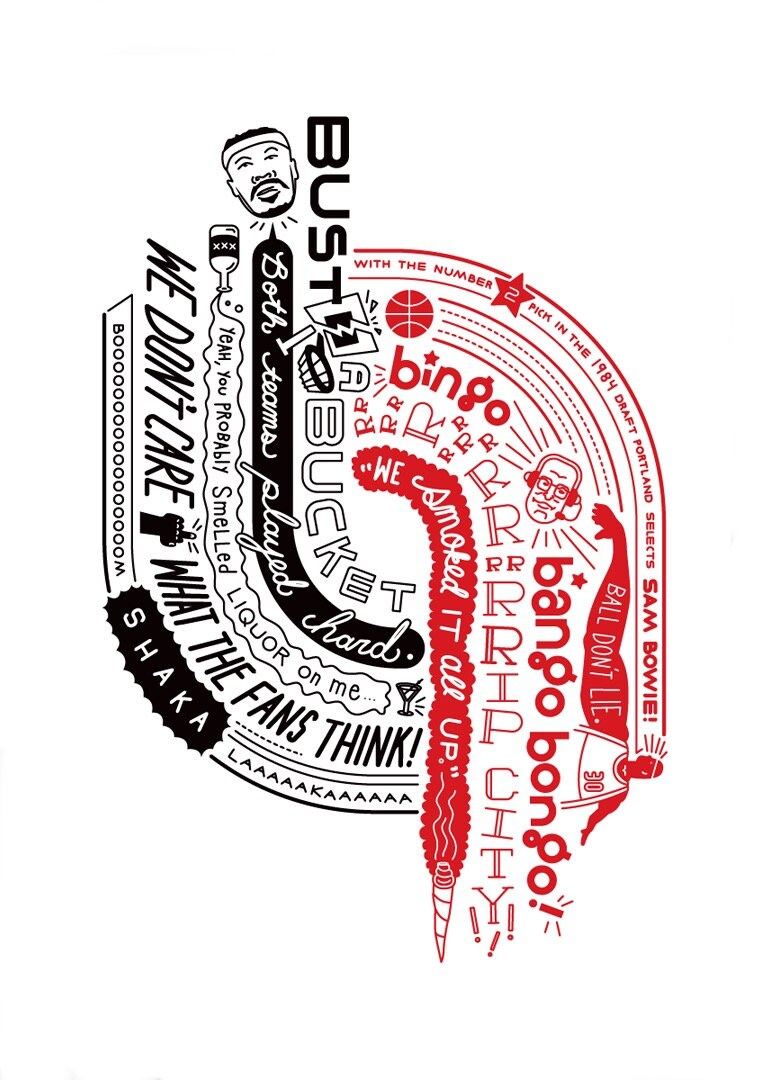 Portland Trailblazers Pinwheel Poster - Etsy