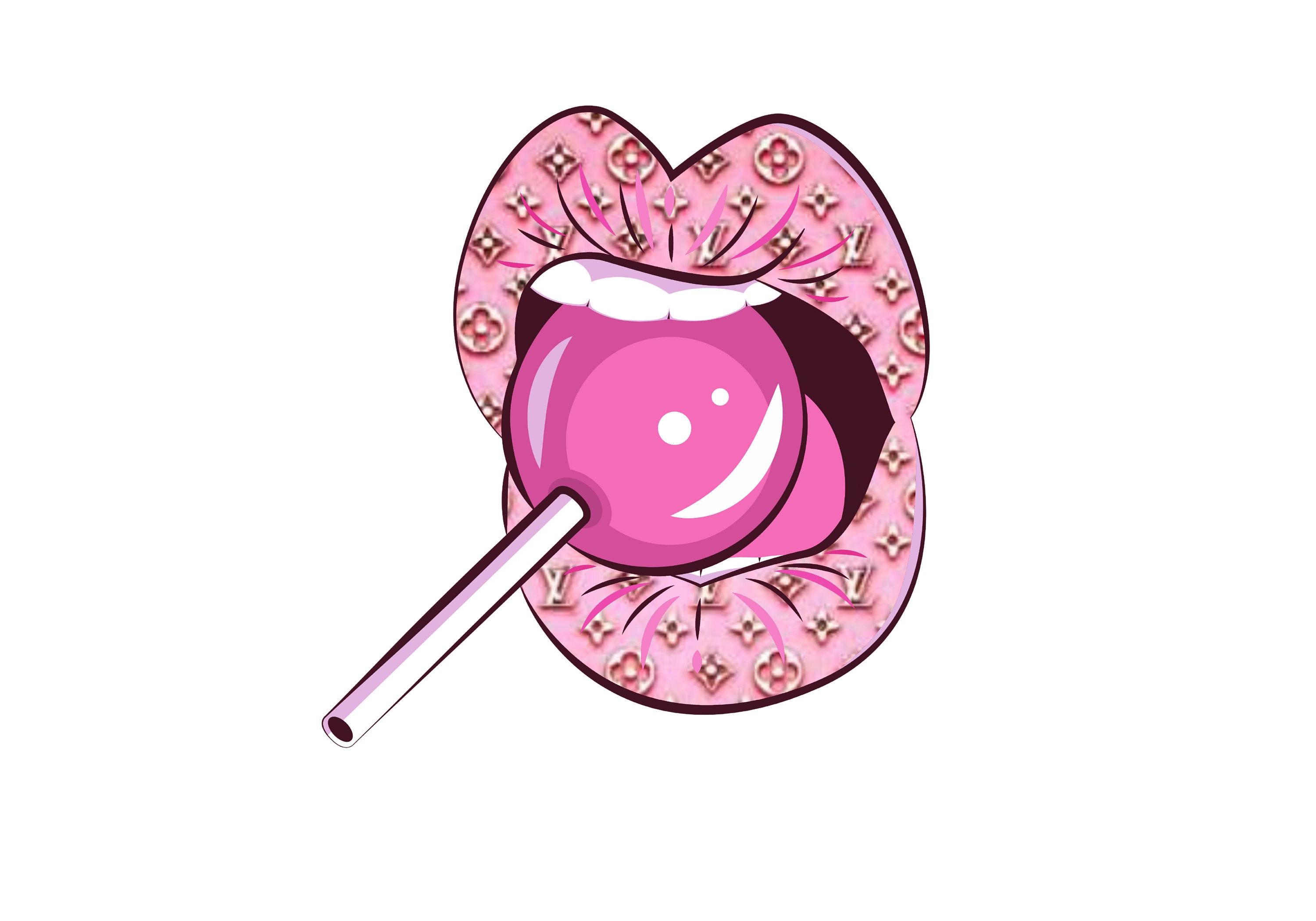 Lollipop Lips PNG, SVG, PDF Lips Sublimation, T Shirt Print, Pink File ...