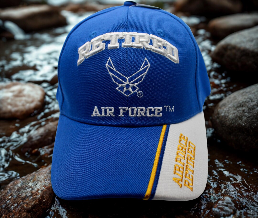 U.S. Air Force Retired Hat, Light Blue Veteran Baseball Cap With ...