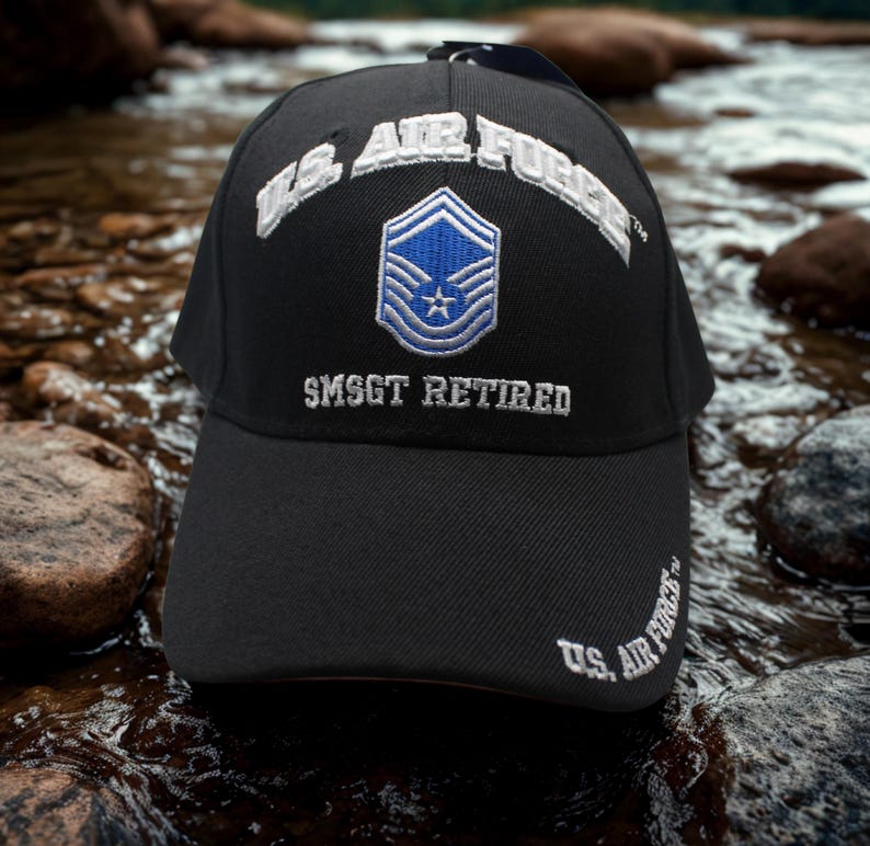 US Air Force Retired Hat, SMSGT Senior Master Sergeant Cap With ...