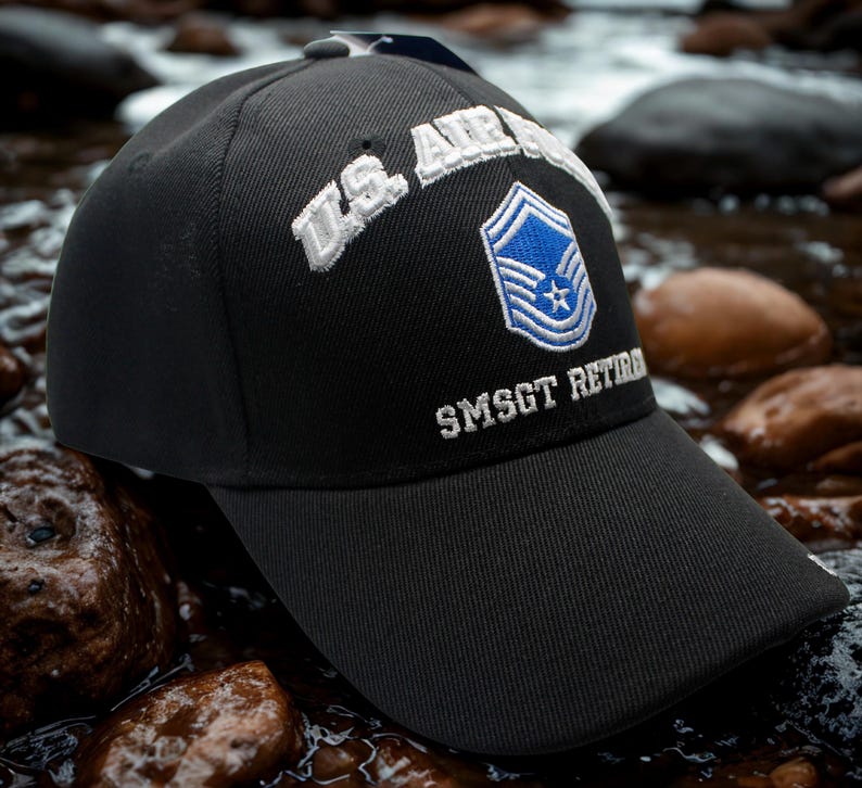 US Air Force Retired Hat, SMSGT Senior Master Sergeant Cap With ...