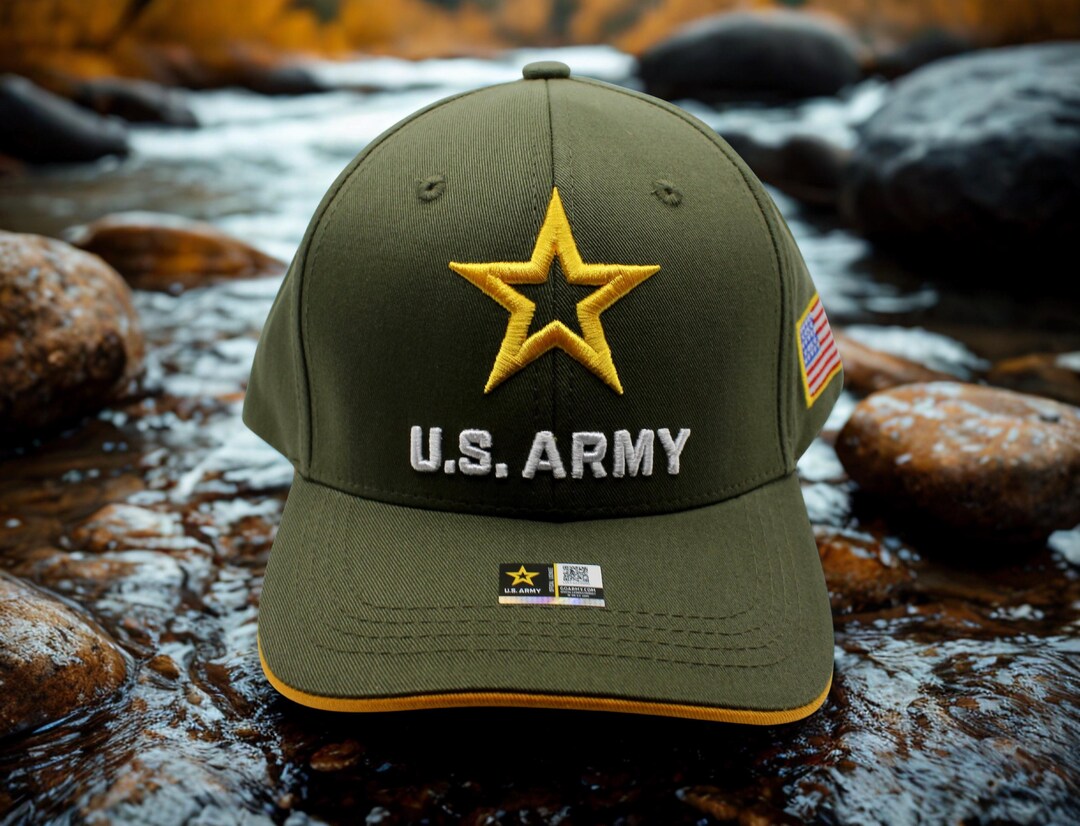 Army Cap, Green U.S Army Baseball Hat With Embroidered Star. Officially ...