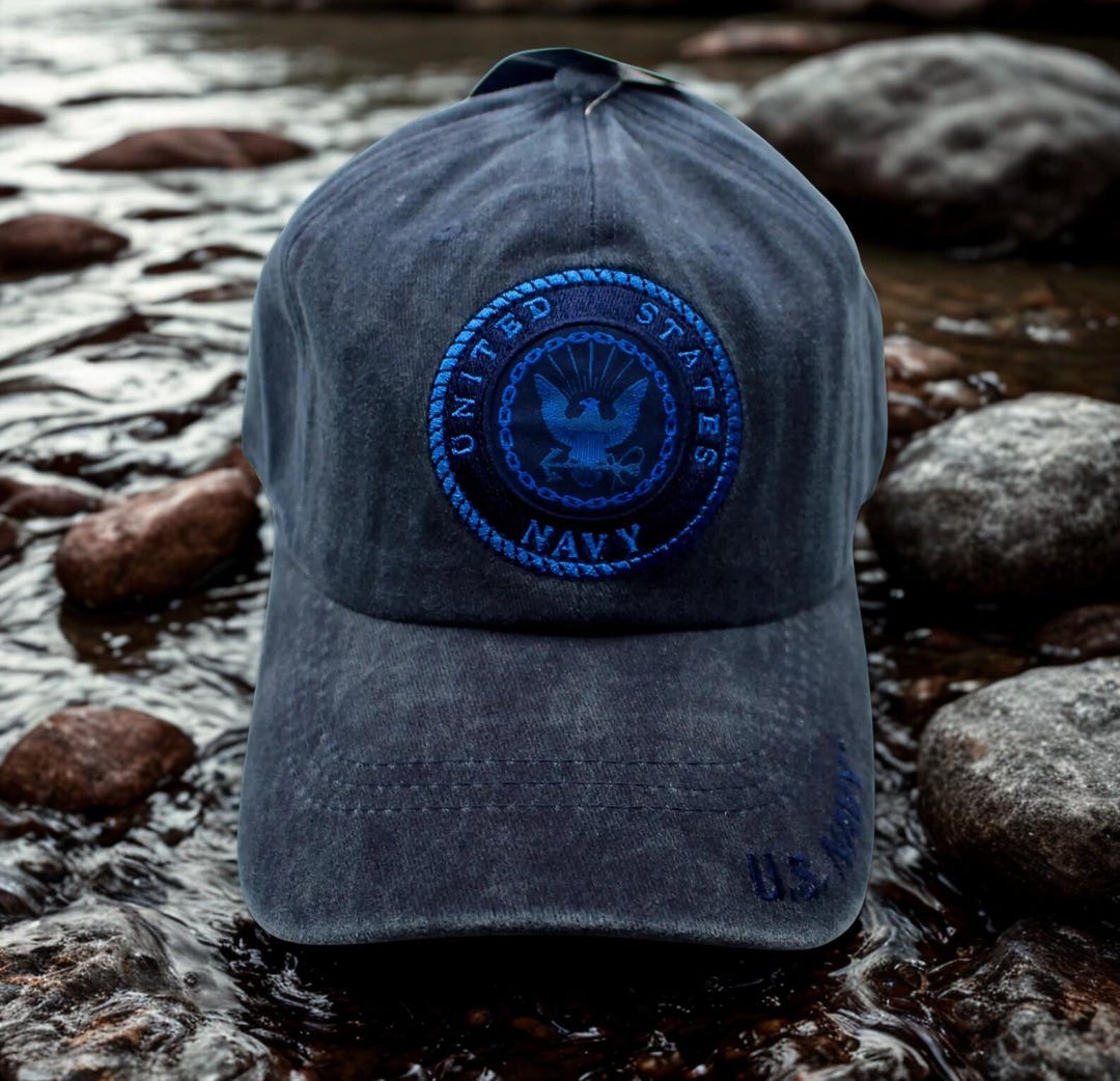 US Navy Baseball Cap, US Navy Blue Hat With Embroidered Seal, Veteran ...