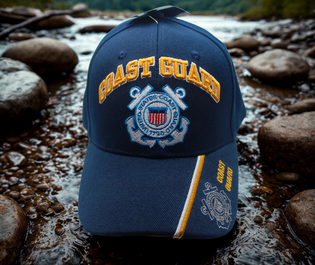 U.S Coast Guard Hat, Navy Blue Embroidered Military Cap, Veteran Gift ...