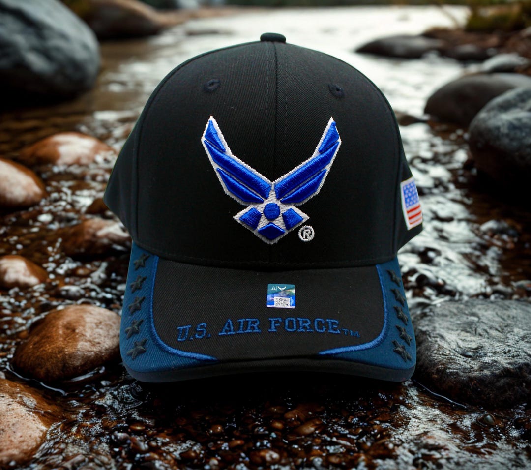 US Air Force Hat, Black Baseball Cap, USAF Pride Gear, Embroidered Air ...