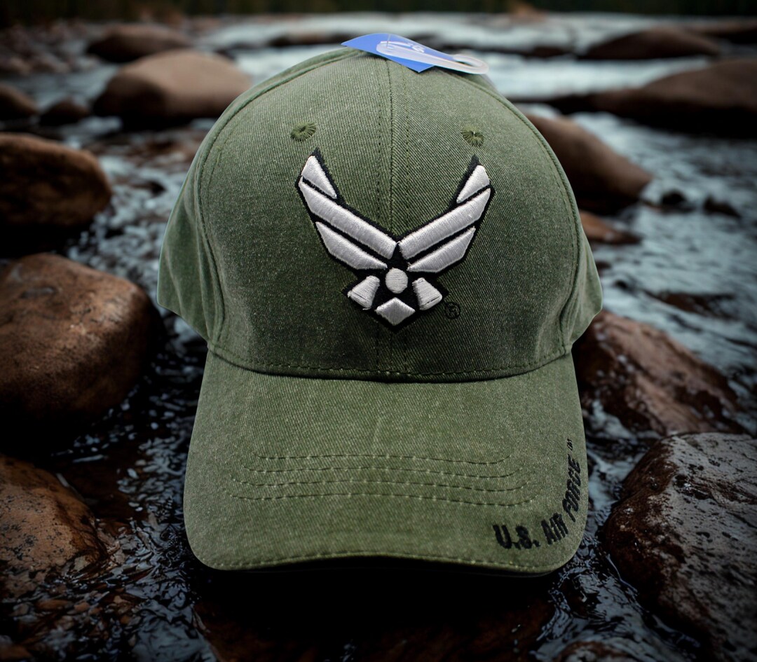 US Air Force Hat, Green USAF Baseball Cap, Air Force Cap, Embroidered ...