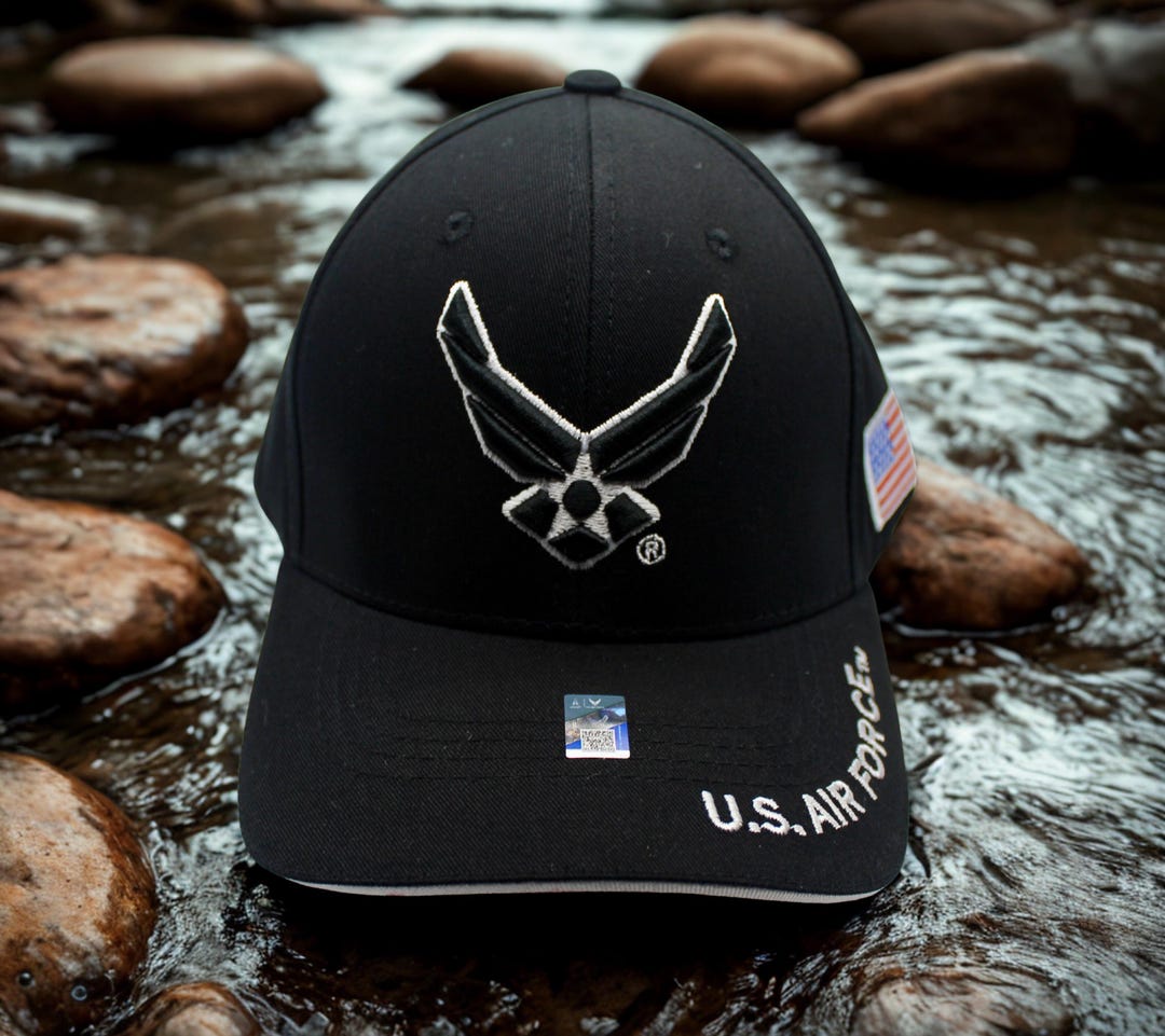 US Air Force Hat, USAF Black Baseball Cap With Embroidered Air Force ...