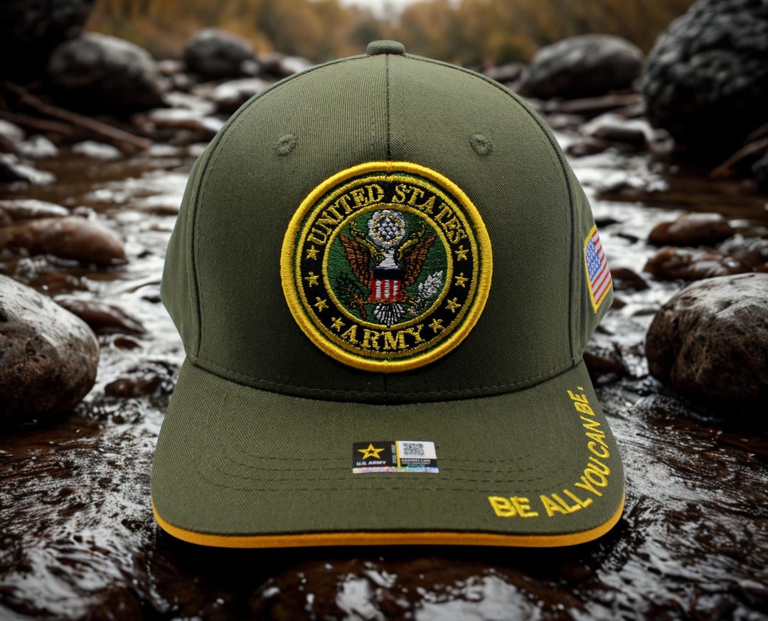 Army Cap, Green US Army Baseball Hat With Embroidered Seal, Veteran ...