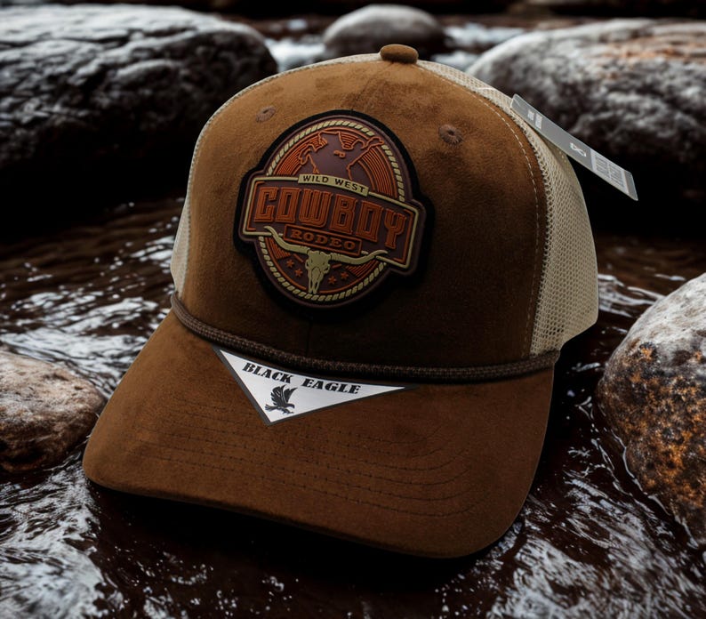 Cowboy Trucker Hat – Wild West Rodeo Cap With Vintage Western Patch ...