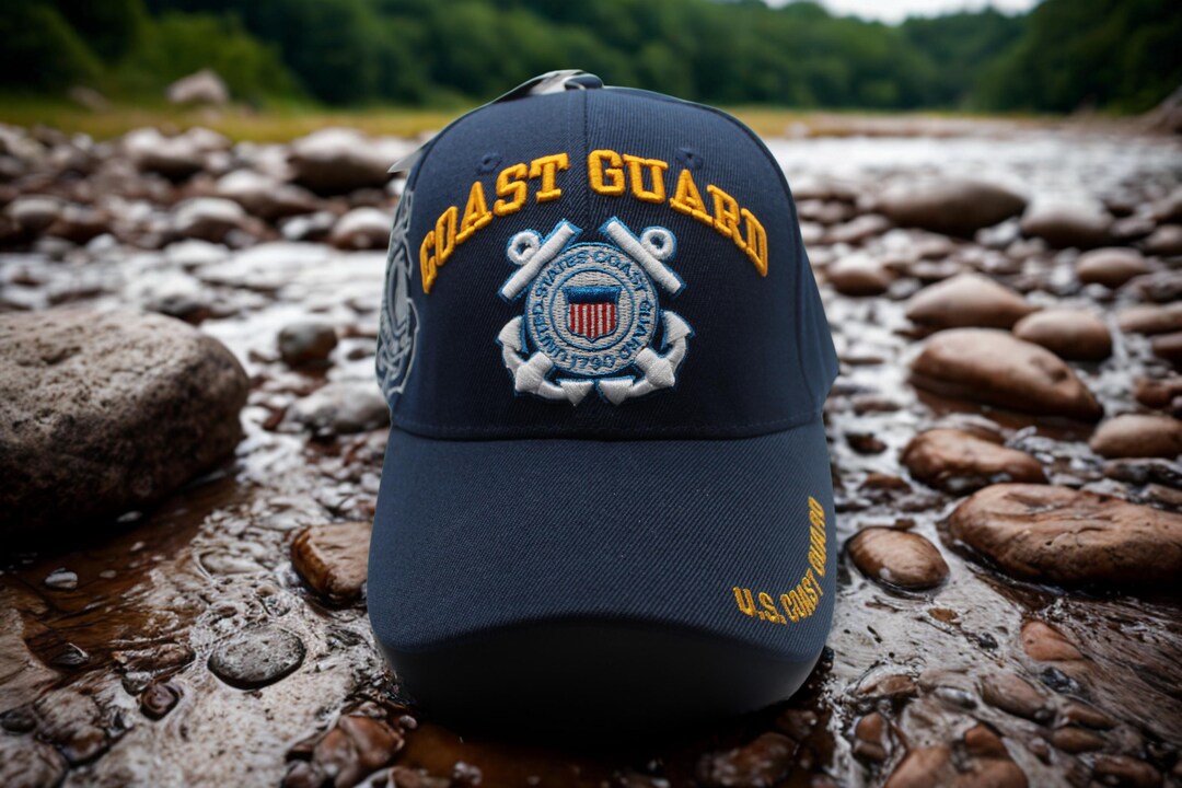 U.S Coast Guard Hat, Navy Blue Embroidered Military Cap, Veteran Gift ...