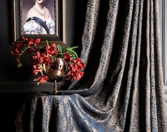 Gold Curtains Panel Striped Patterned Fabric Luxury Bedroom Living Room ...