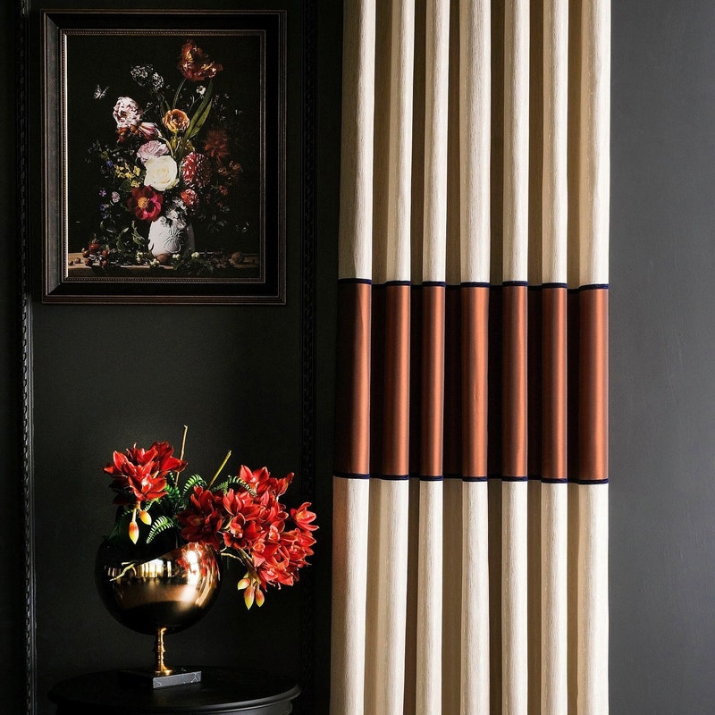 Color Block Curtains - Etsy