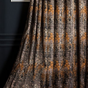 Curtains Panel Striped Damask Patterned Fabric Luxury Bedroom Living ...