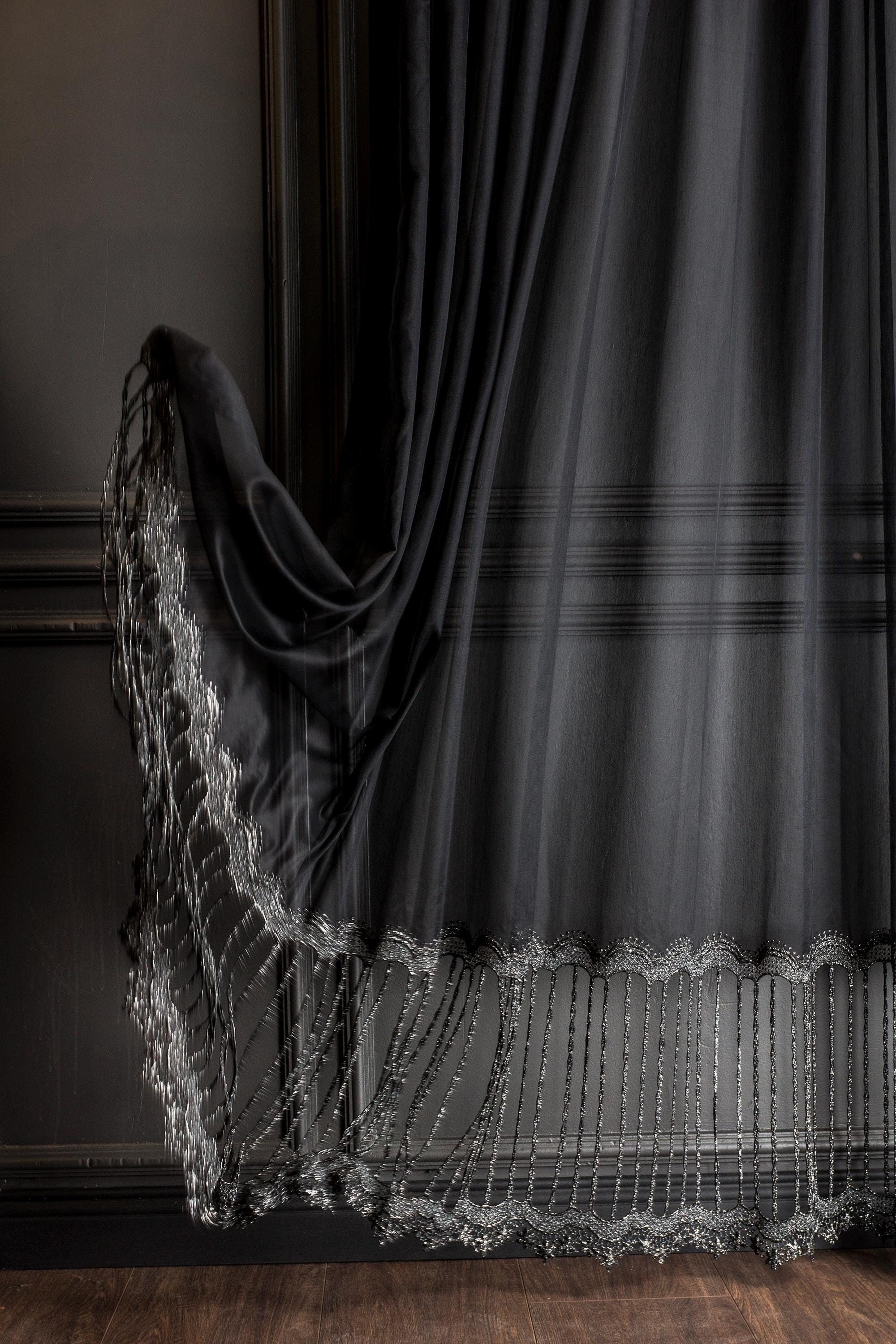 Black sheer curtains store