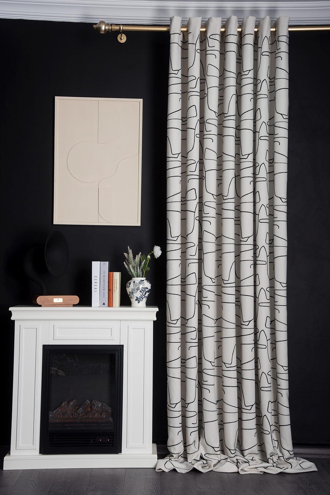 Luxury Linen Embroidered Curtain – Modern Custom Drapes for Elegant ...