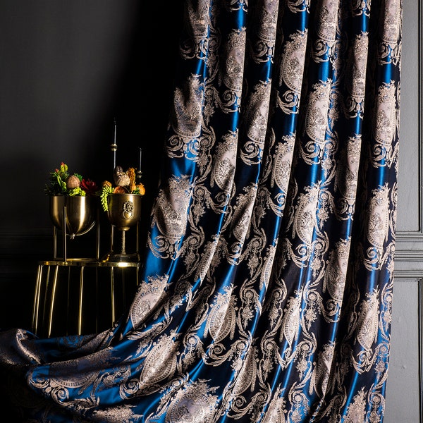 Damask Curtains - Etsy