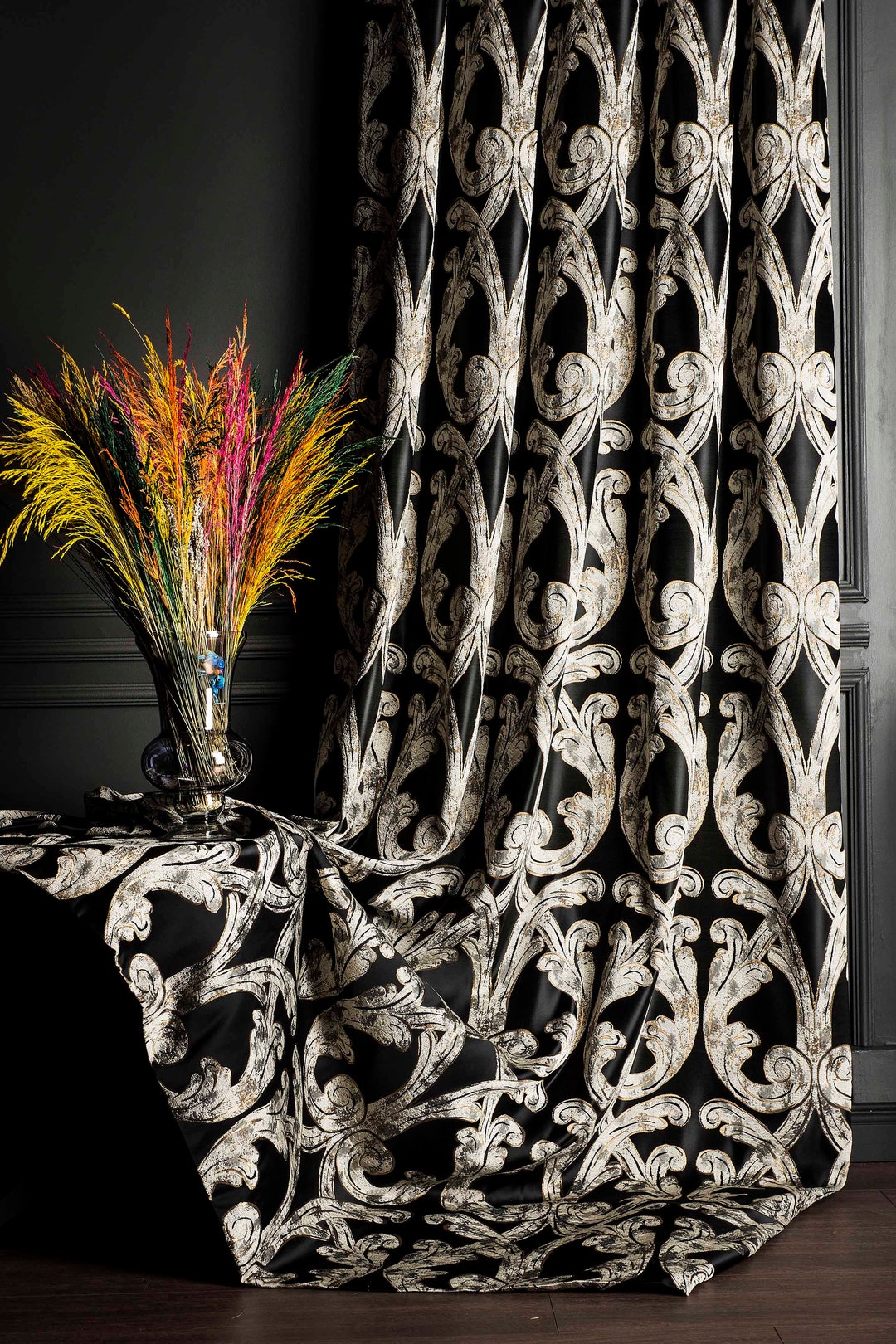 Curtains Panel Black Beige Gray Blue Yellow Cream Striped Patterned ...