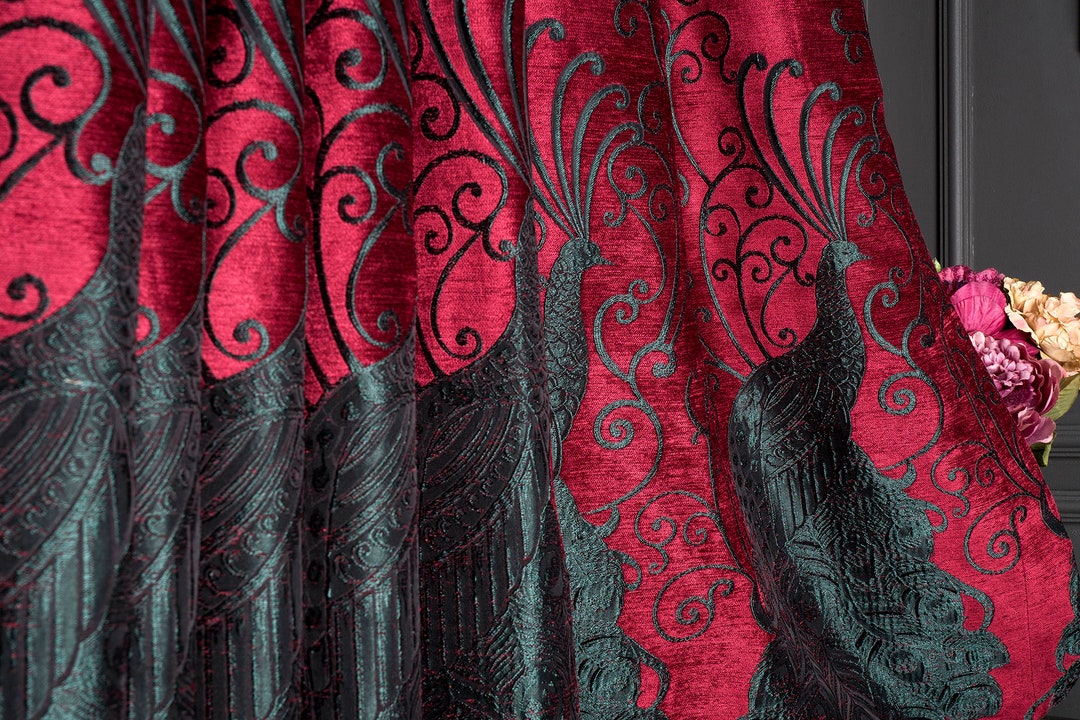 Bird Patterned Curtains,luxury Bird Print Fabric for Livingroom Bedroom ...