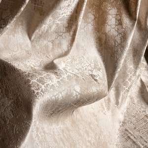 Gold Cream Champagne Curtains, Luxury Damask Patterned Striped Custom ...